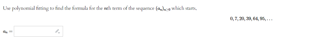 Solved Use polynomial fitting to find the formula for the | Chegg.com