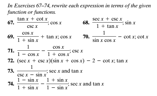 Solved Rewrite Each Expression In Terms Of The Given 6379