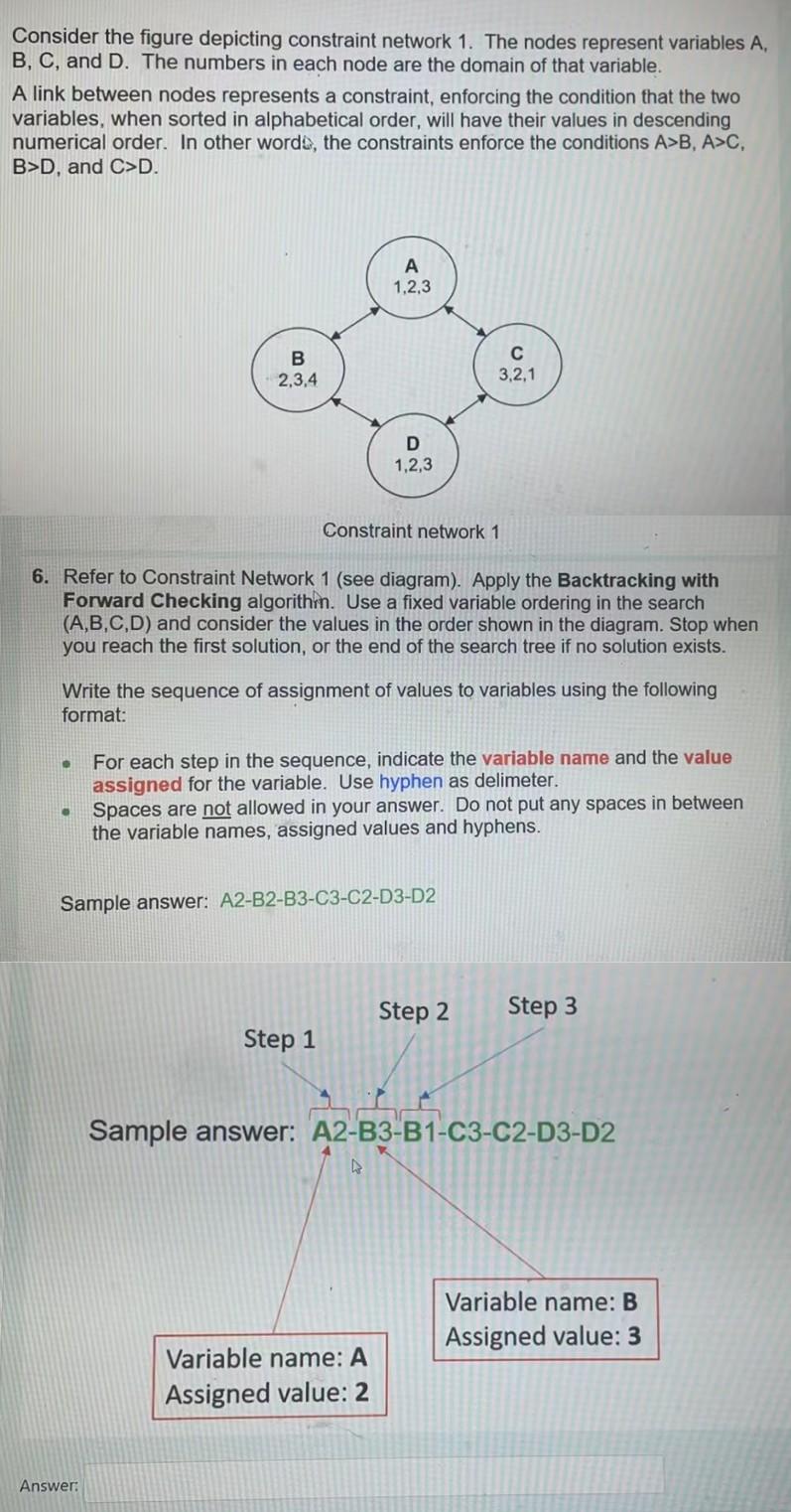 Consider the figure depicting constraint network 1 . | Chegg.com