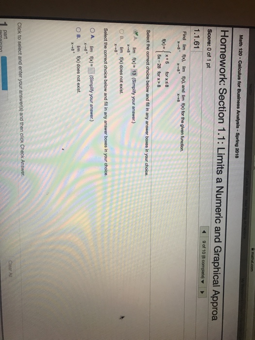 Solved Math 120- Calculus for Business Analysis-Spring 2018 | Chegg.com