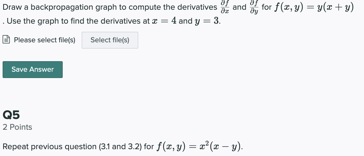 Solved Draw a backpropagation graph to compute the | Chegg.com