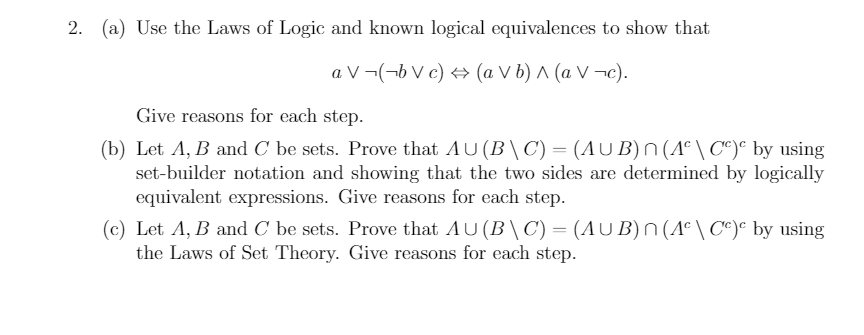 Solved 2b and 2c with reasons for every step and please make | Chegg.com