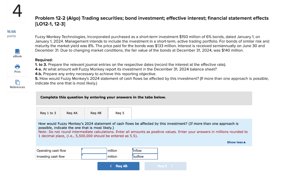Solved Problem 12-2 (Algo) Trading securities; bond | Chegg.com