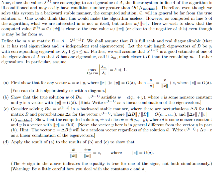 Rayleigh quotient iterationNow, since the values λ(k) | Chegg.com