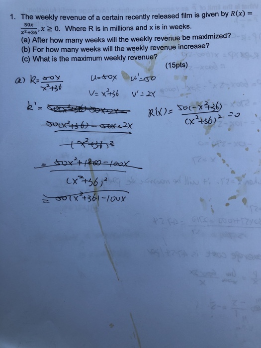 Solved 1. The weekly revenue of a certain recently released | Chegg.com