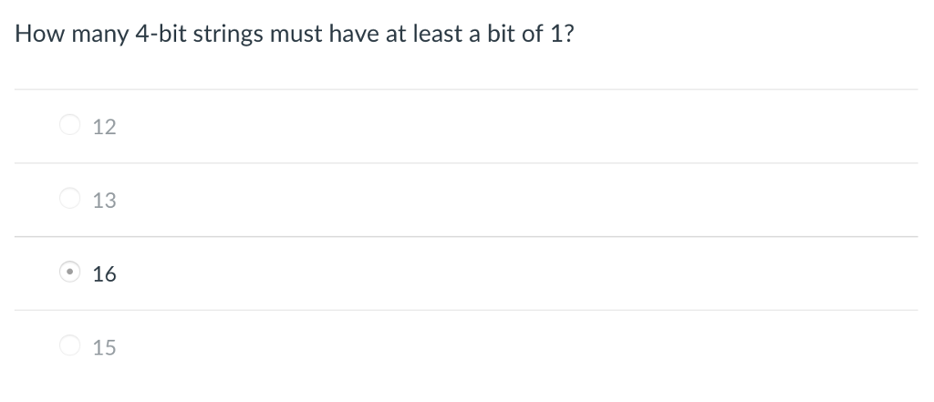 Solved How many 4-bit strings must have at least a bit of 1? | Chegg.com