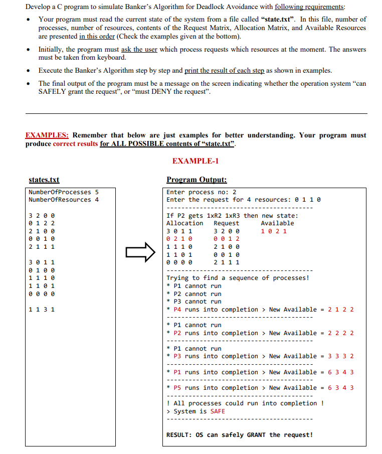 Solved Develop a C program to simulate Banker's Algorithm | Chegg.com