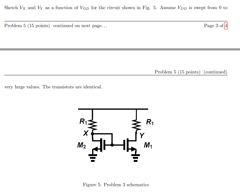 Solved Sketch Vx and Vy as a function of Vpp for the circuit | Chegg.com