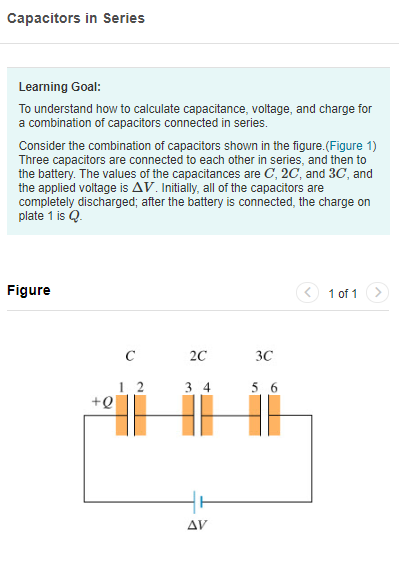 Solved Capacitors in Series Learning Goal: To understand how | Chegg.com