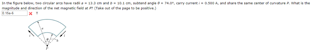 Solved In the figure below, two circular arcs have radii | Chegg.com
