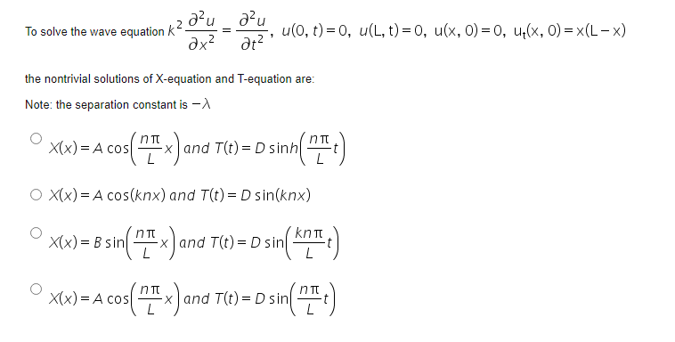Solved constants A1+A2+B1+B2 is equal to:To solve the wave | Chegg.com