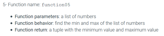 Solved 5- Function name: function05 • Function parameters: a | Chegg.com