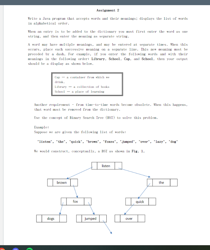 Solved Write a Java program that accepts words and their | Chegg.com