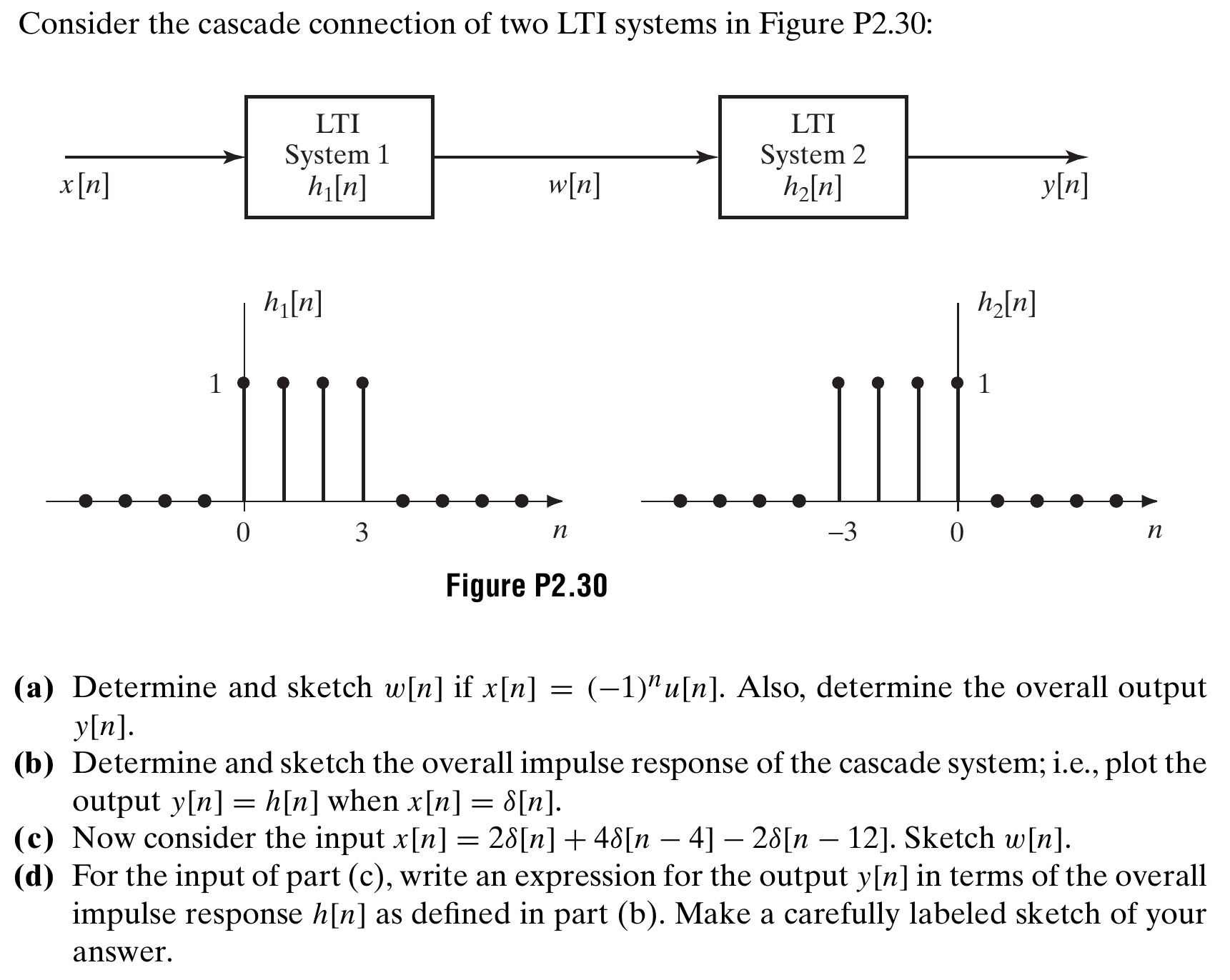 Solved Consider the cascade connection of two LTI systems in | Chegg.com