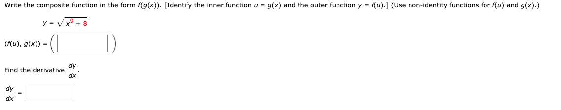 Solved Write the composite function in the form f(g(x)). | Chegg.com