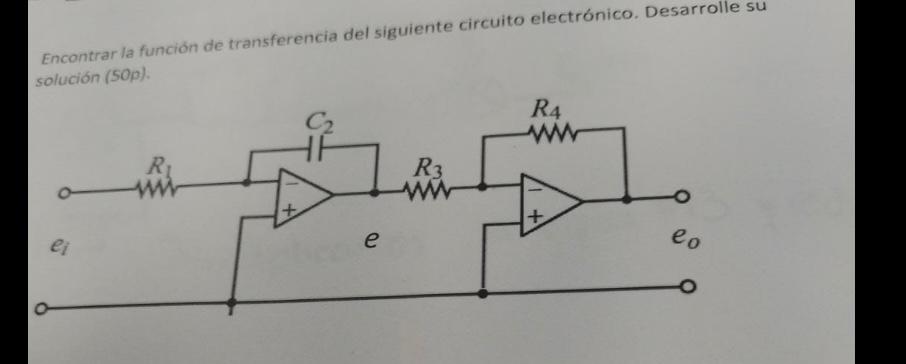 Solved Encontrar la función de transferencia del siguiente | Chegg.com