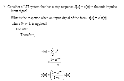 Solved b- Consider a LTI system that has a step response | Chegg.com