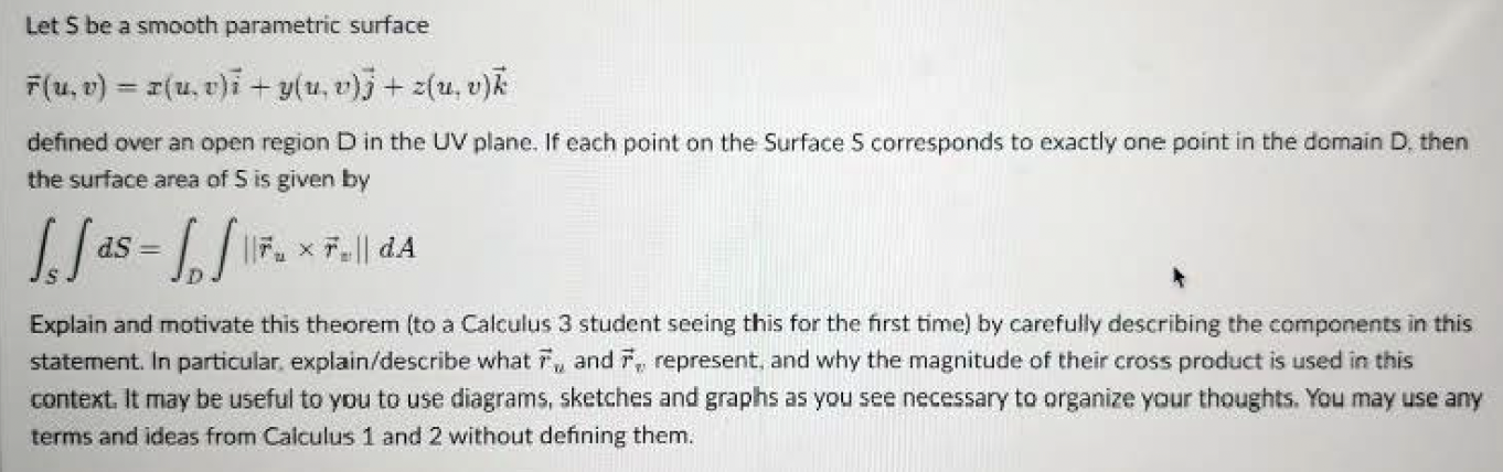 Solved Let S ﻿be a smooth parametric | Chegg.com