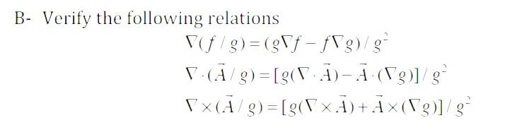 Solved B- Verify the following relations | Chegg.com
