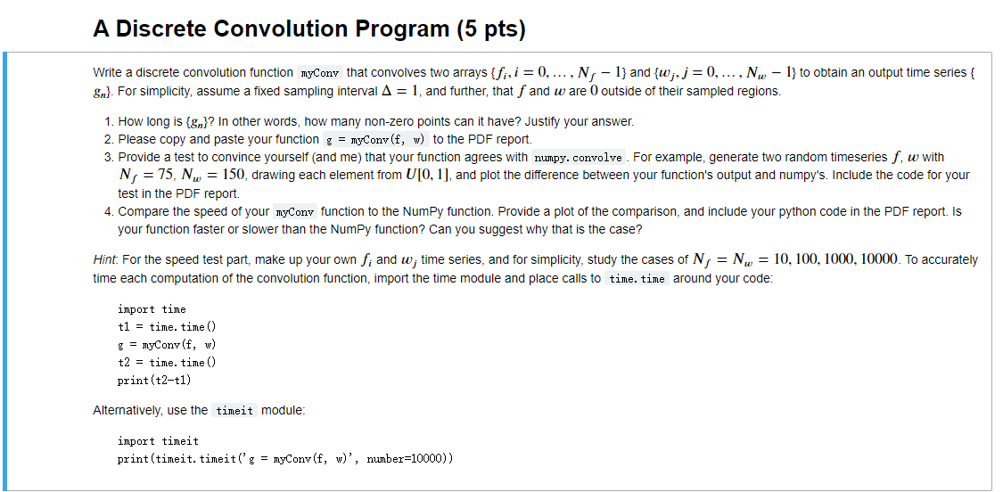 Solved Write A Discrete Convolution Function Myconv That 