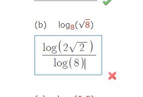Solved log(8)∣log(22) | Chegg.com