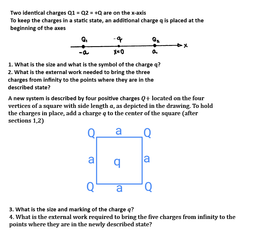 Solved Two identical charges \( \mathbf{Q 1}=\mathbf{Q | Chegg.com