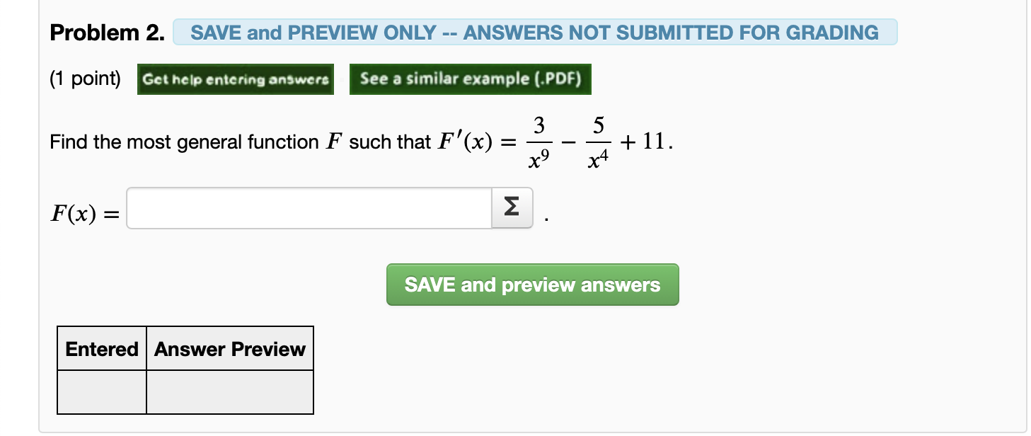 Solved Problem 2. SAVE and PREVIEW ONLY -- ANSWERS NOT | Chegg.com