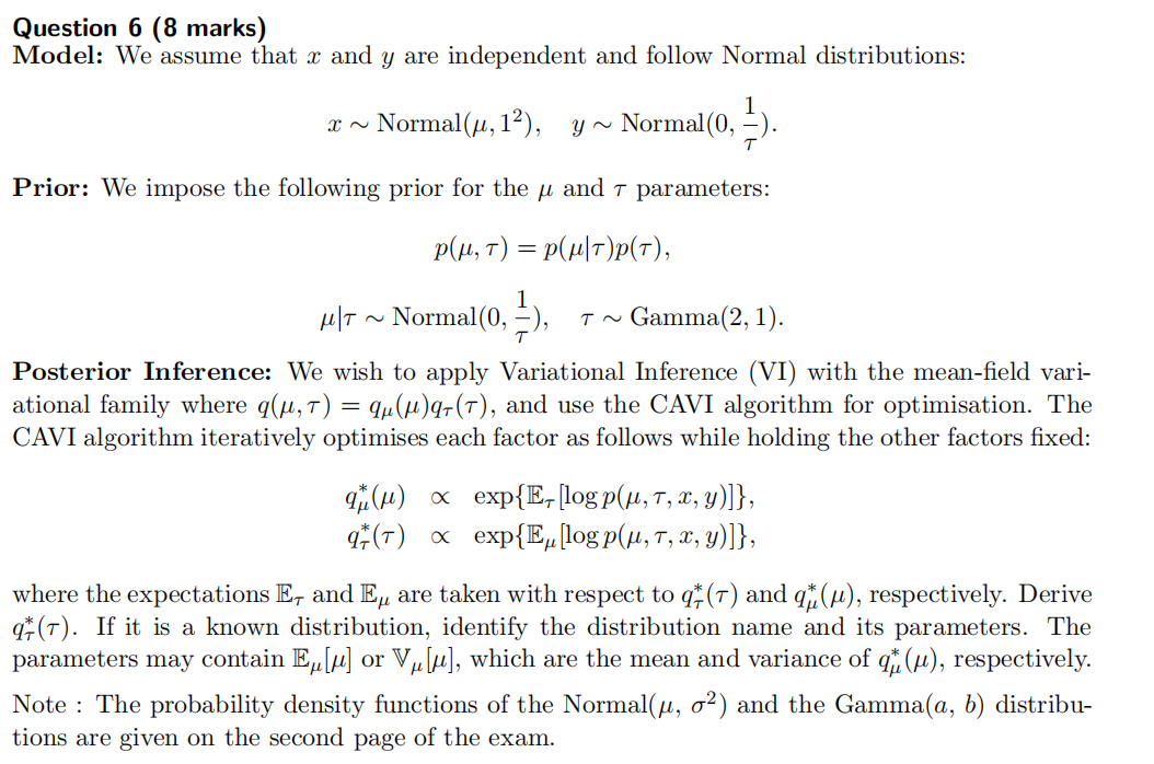 Solved Question 6 (8 marks) Model: We assume that x and y | Chegg.com
