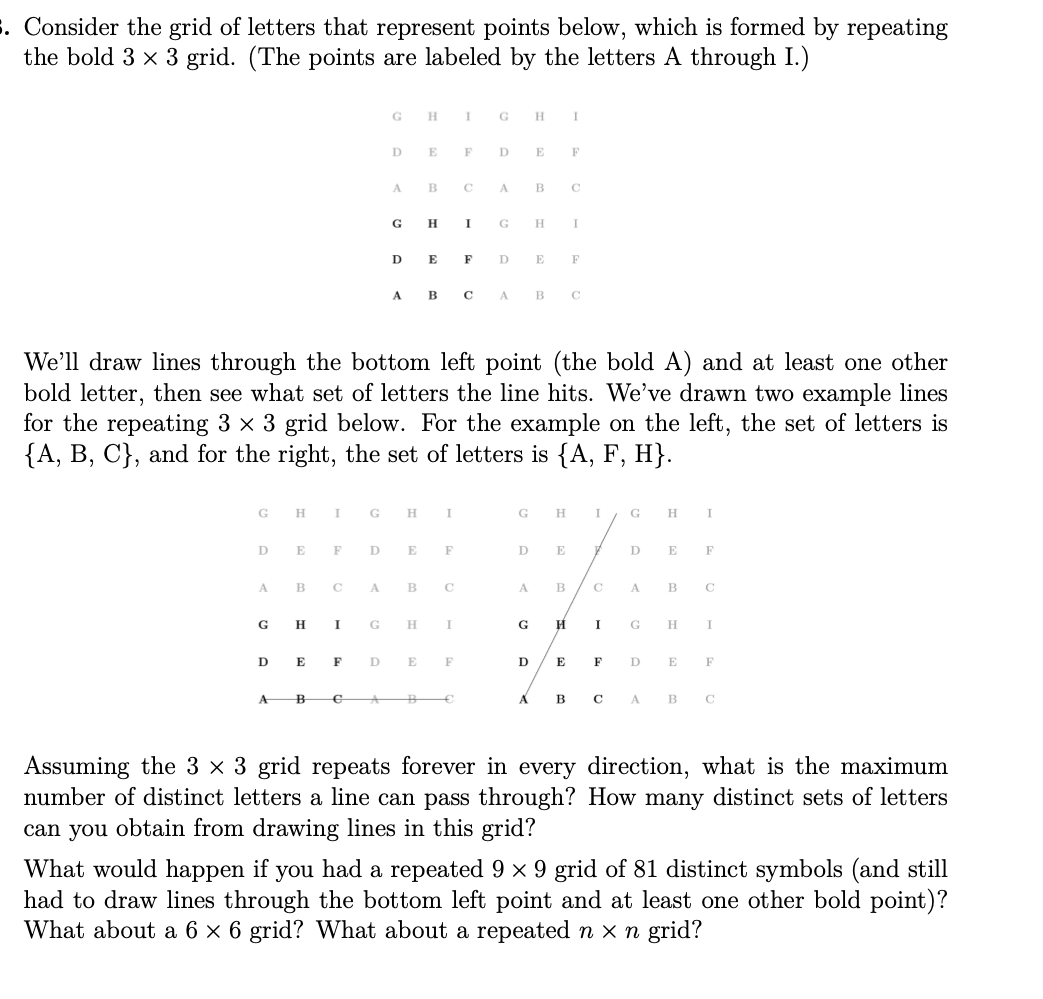 Assuming the \( 3 \times 3 \) ﻿grid repeats forever | Chegg.com