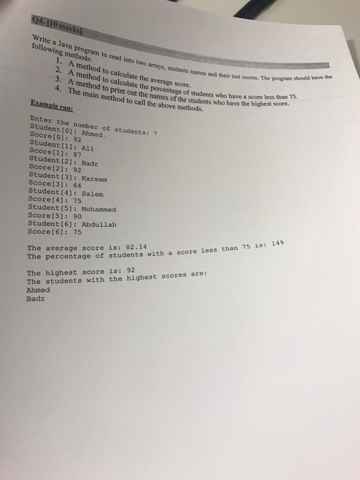 Solved Write A Java Program To Read Into Two Arrays 3152