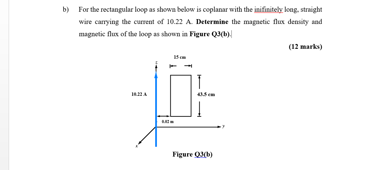 Solved b) For the rectangular loop as shown below is | Chegg.com