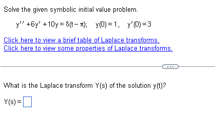 Solved Solve the given symbolic initial value | Chegg.com