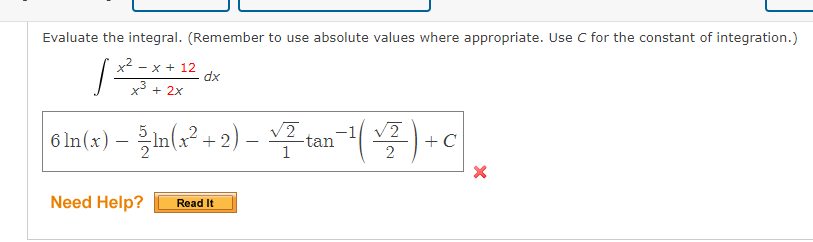 Solved Evaluate the integral. (Remember to use absolute | Chegg.com