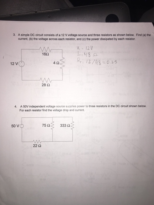 Solved A simple DC circuit consists of a 12 V voltage source | Chegg.com