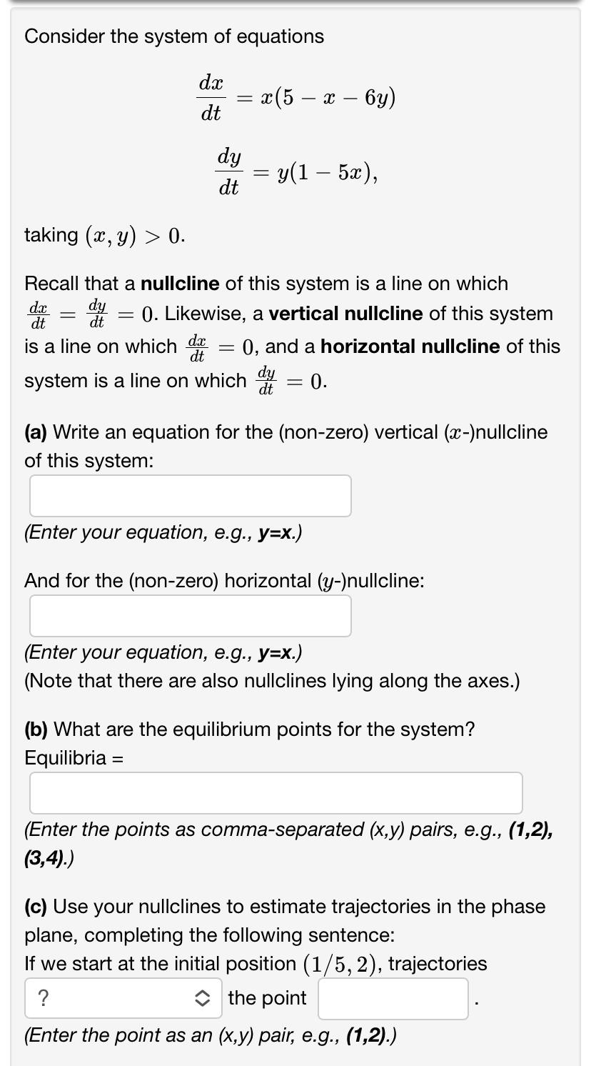 Solved Consider the system of equations | Chegg.com