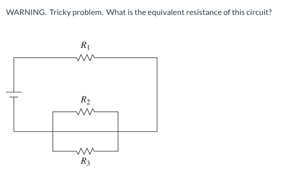Solved WARNING. Tricky problem. What is the equivalent | Chegg.com