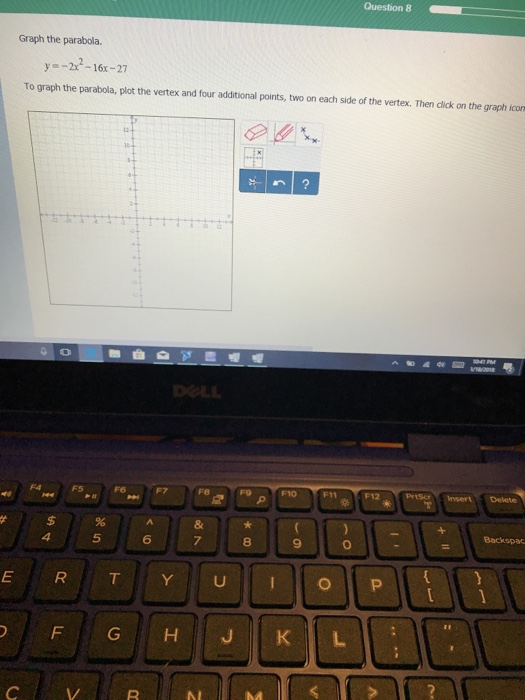 Solved Question 8 Graph the parabola. y 2x2-16x-27 To graph | Chegg.com