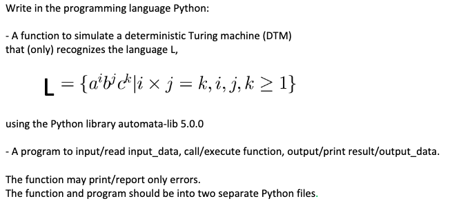 Solved Write in the programming language Python: - A | Chegg.com