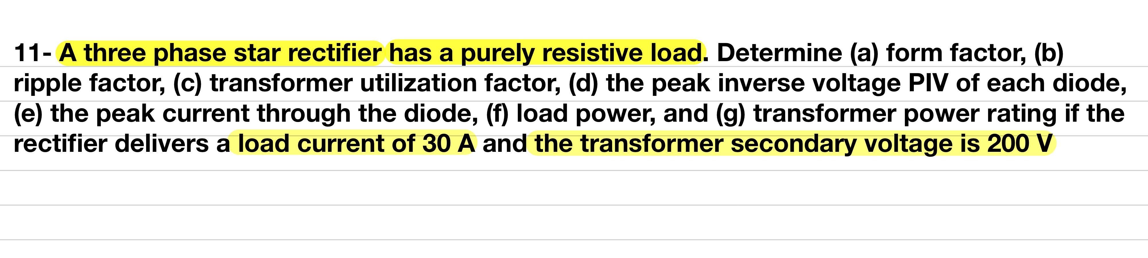 Solved 11- A three phase star rectifier has a purely | Chegg.com