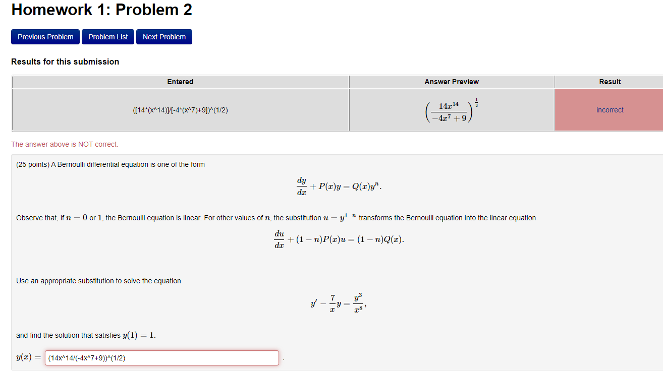 Solved Homework 1: Problem 2 Previous Problem Problem List | Chegg.com