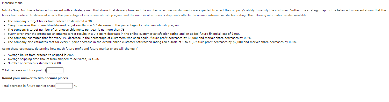 Solved - The company's target hours from ordered to | Chegg.com