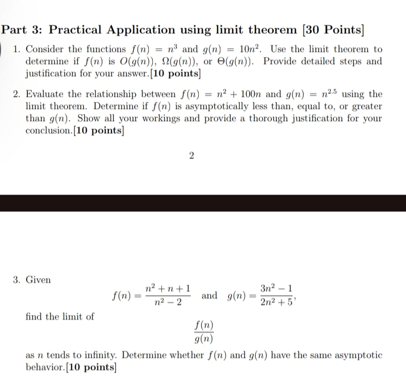 Solved Part 3: Practical Application using limit theorem [30 | Chegg.com