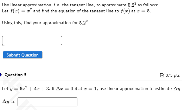 Solved Use linear approximation, i.e. the tangent line, to | Chegg.com
