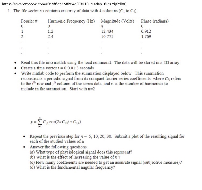 Solved https://www.dropbox.com/s/v7dftdph5fthu4d HW10 matlab | Chegg.com