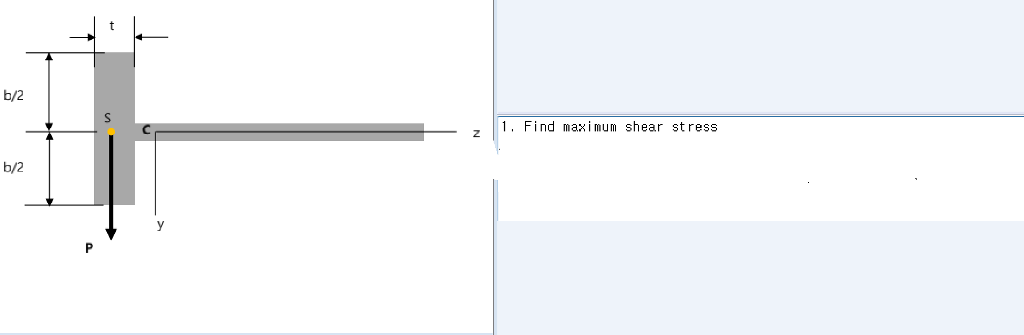 Solved b/2 1. Find maximum shear stress b/2 | Chegg.com