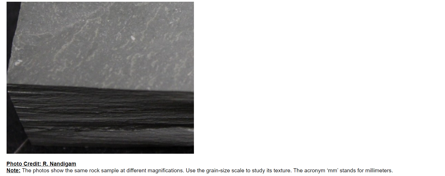 Solved Note: The metamorphic rock shown here does not react | Chegg.com