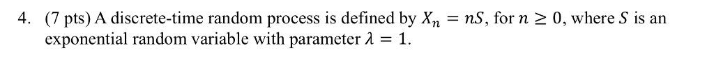 Solved (7 pts) A discrete-time random process is defined by | Chegg.com