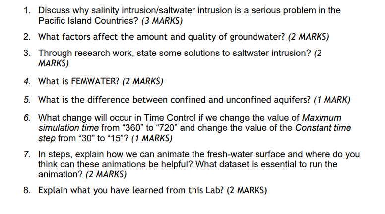 Solved These questions are based on GMS(Groundwater modeling | Chegg.com