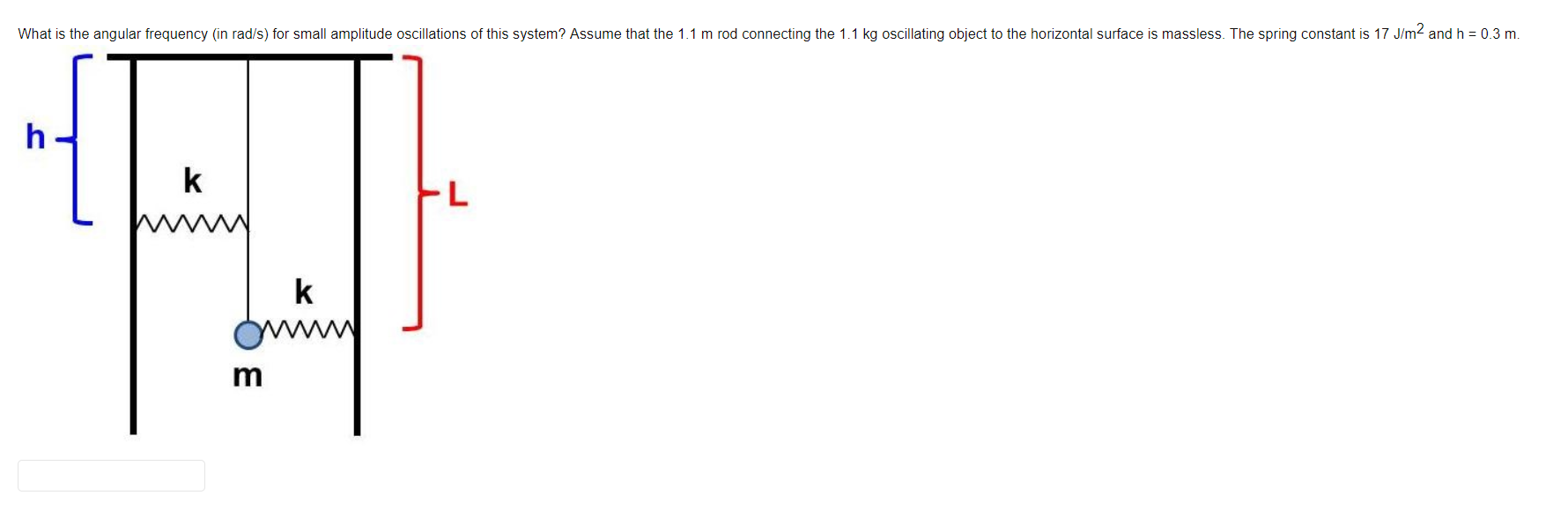 Solved What is the angular frequency (in rad/s) for small | Chegg.com
