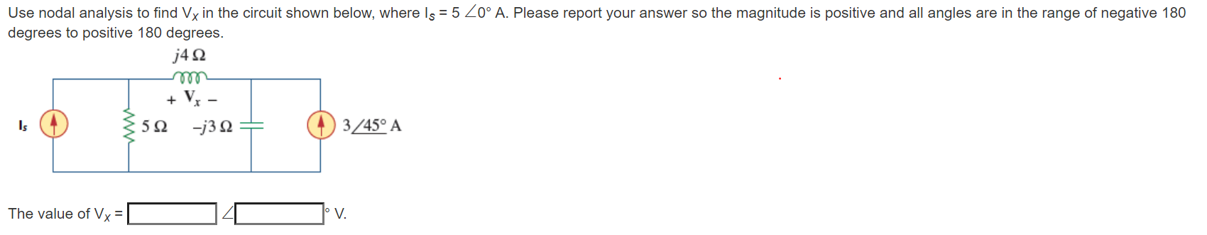 Solved Use nodal analysis to find Vx in the circuit shown | Chegg.com